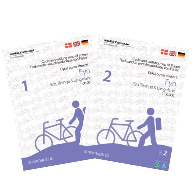 Cycling and walking map - Funen / Fyn (Denmark) | Scanmaps – Cartovia