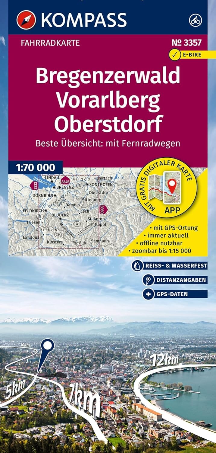 Carte cycliste n° F3357 - Bregenzerwald, Voralberg, Oberstdorf (Autric ...