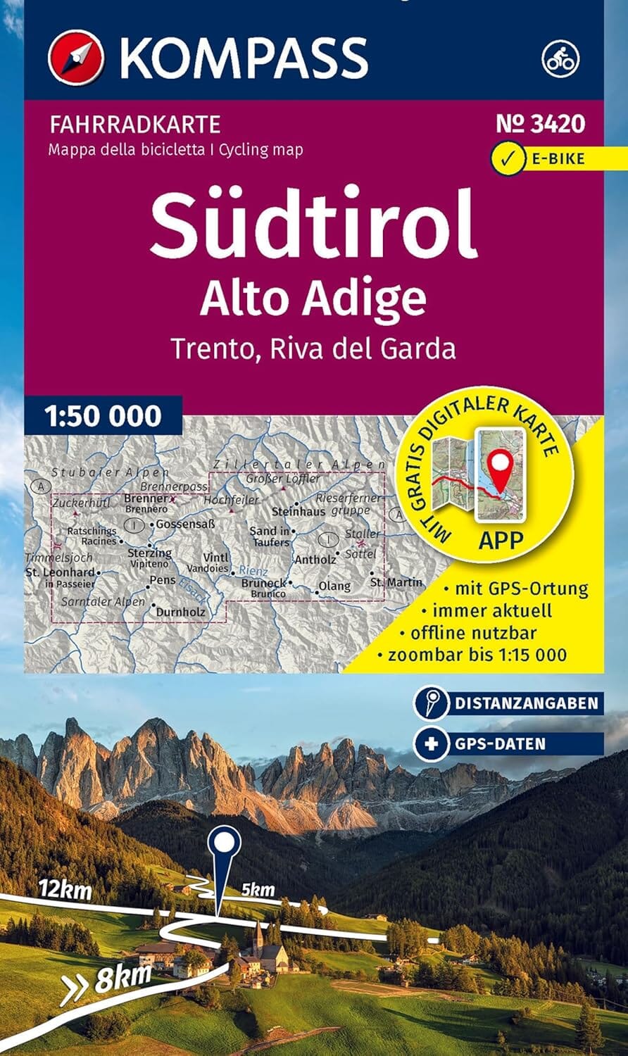 Cycling map No. F3420 - South Tyrol, Trento & Riva del Garda (set ...