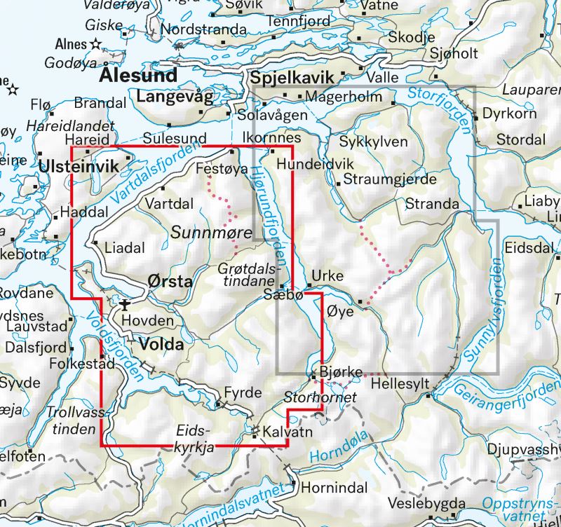 High mountain map - Sunnmøre: Ørsta & Volda (Norway) | Calazo - Høyfje ...
