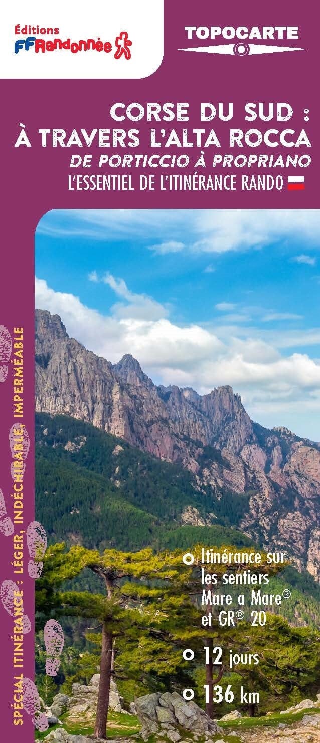 Hiking map - Southern Corsica: through Alta Rocca, from Porticcio to P ...