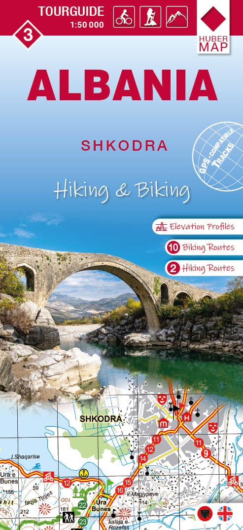 Hiking map of Albania No. 3 - Shkodra | Huber – Cartovia