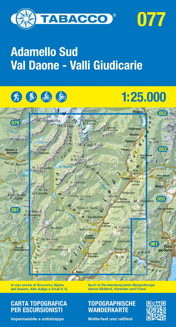 Hiking map No. 77 - Adamello Sud, Val Daone, Valli Giudicarie | Tabacc ...