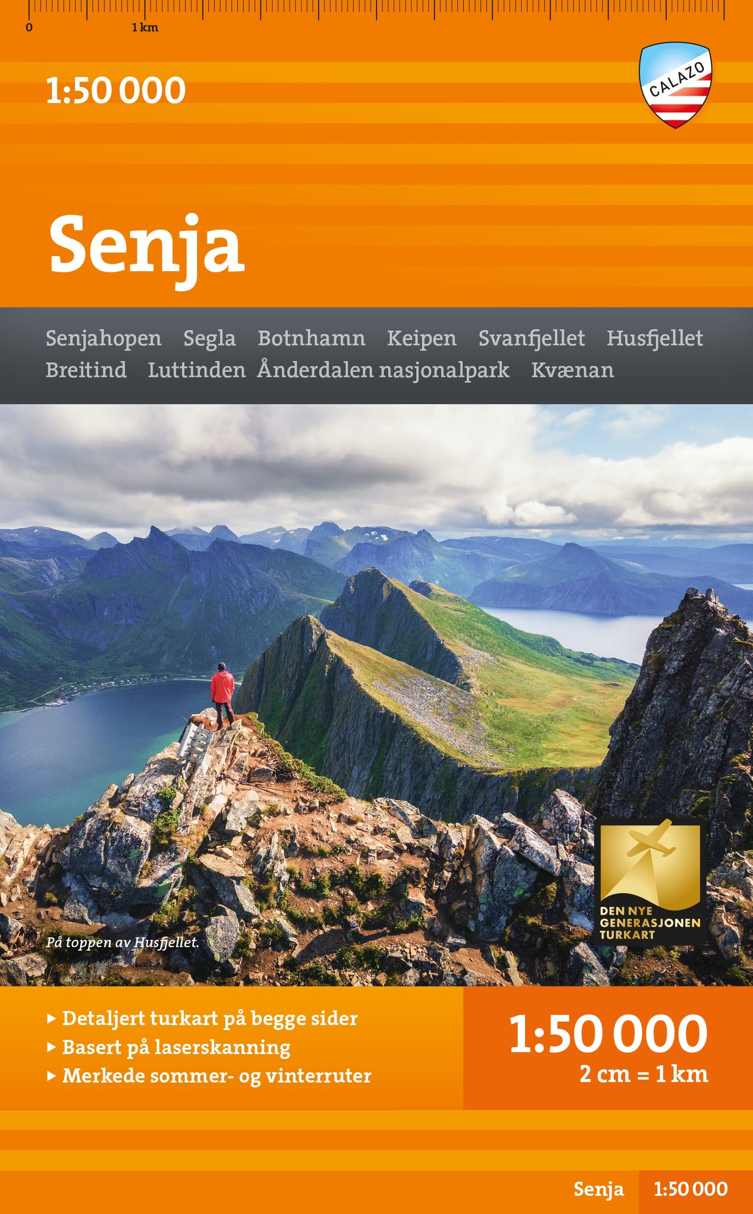 Hiking map - Senja (Norway) | Calazo - 1:50,000 – Cartovia
