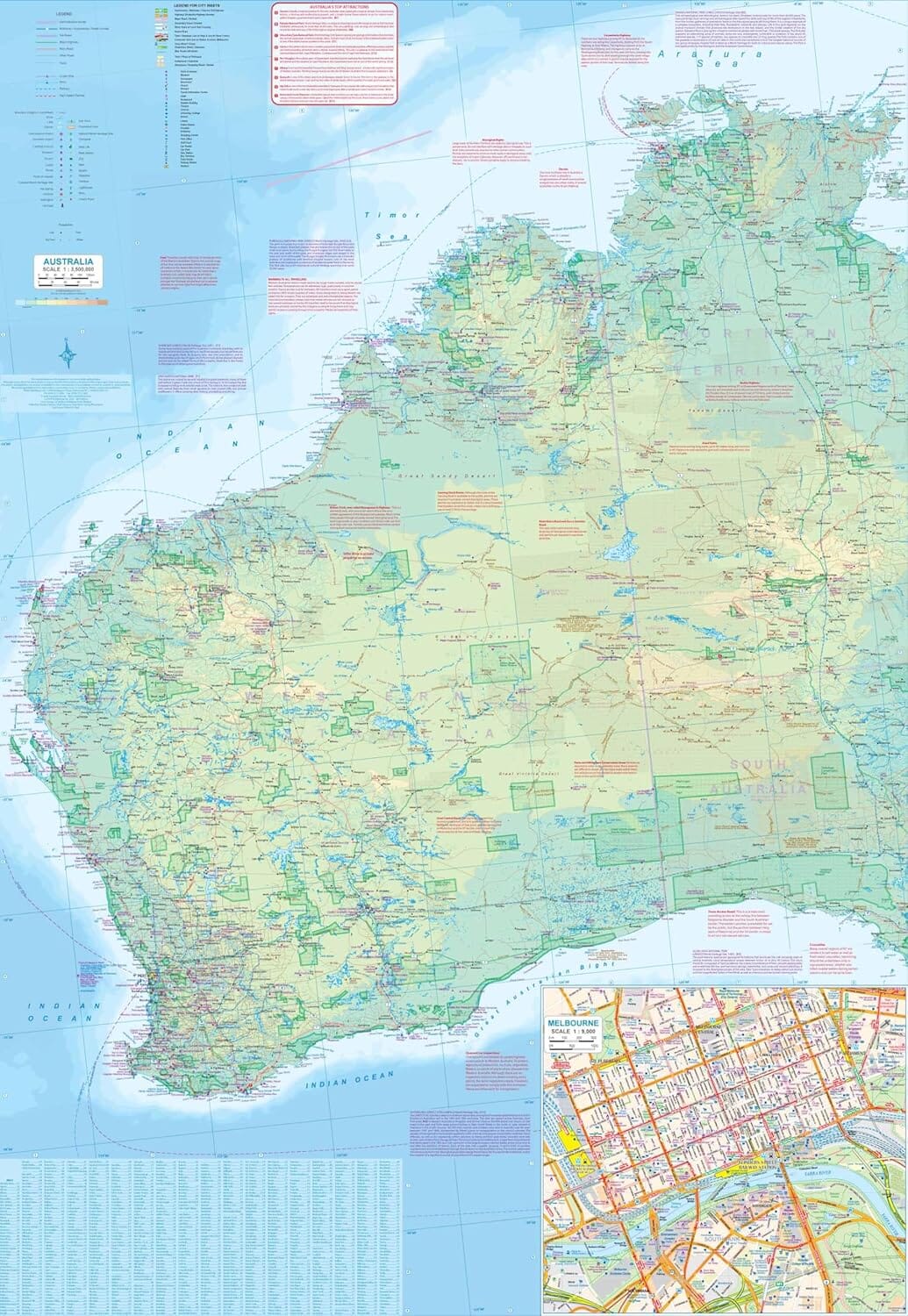 Waterproof road map - Australia | Nelles Map – Cartovia
