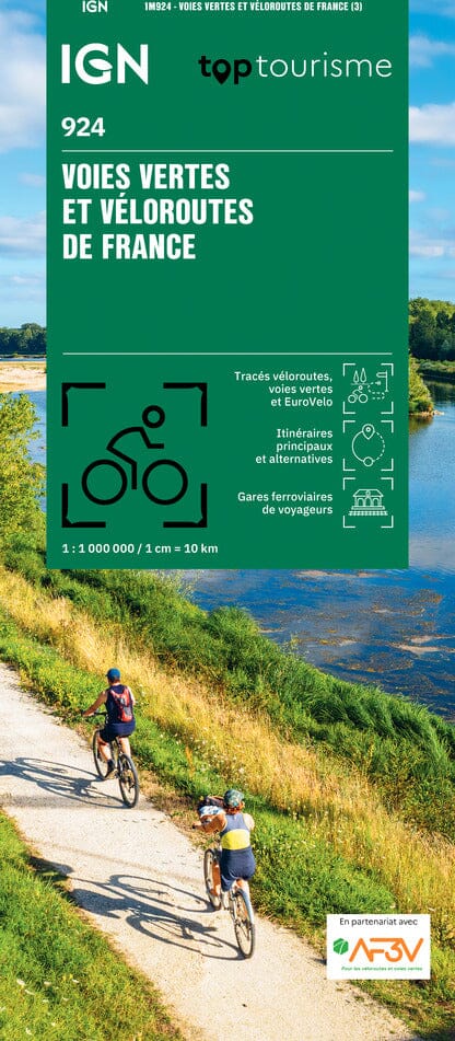 Carte IGN Voies Vertes & Véloroutes de France 1:1 000 000 – Cartovia