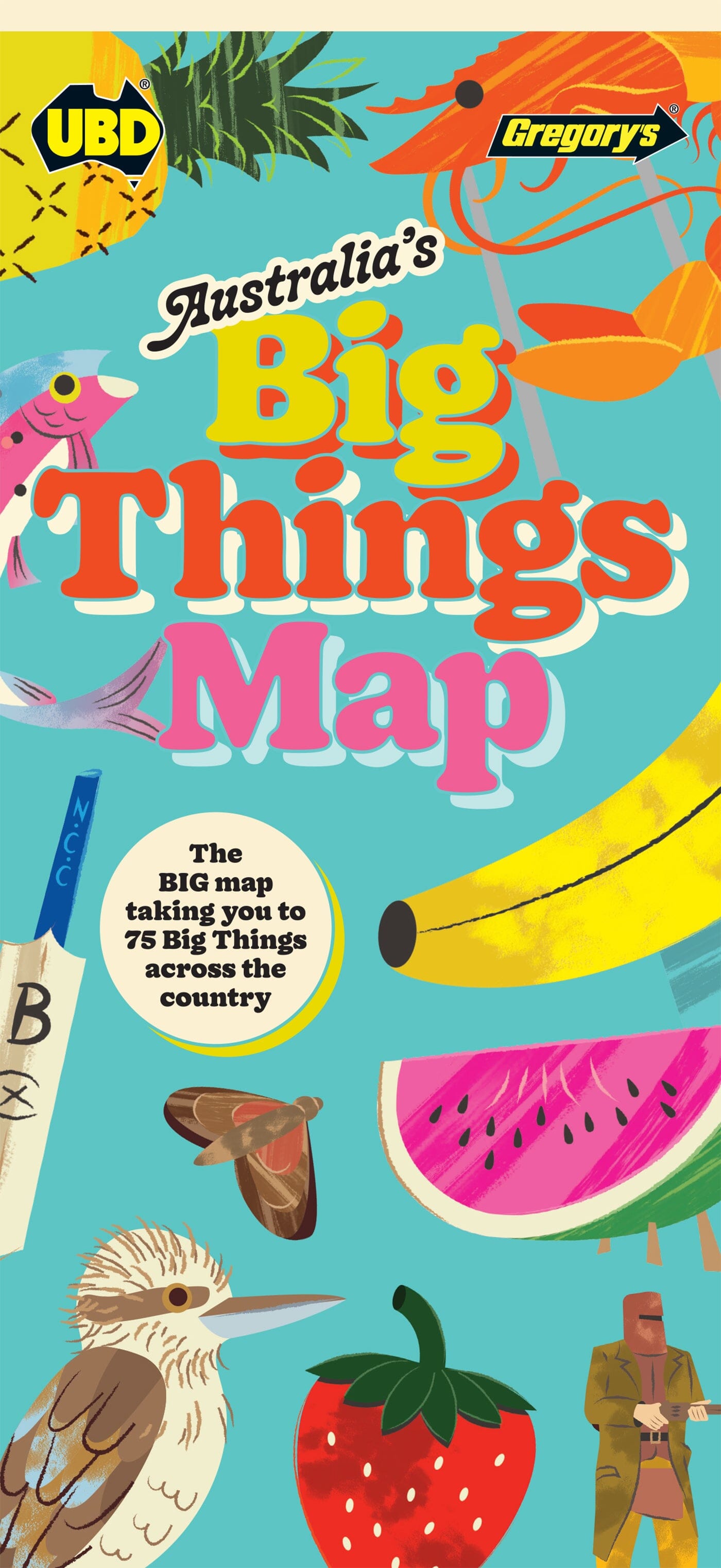 Carte générale - Australia's Big Things Map | UBD Gregory's – Cartovia