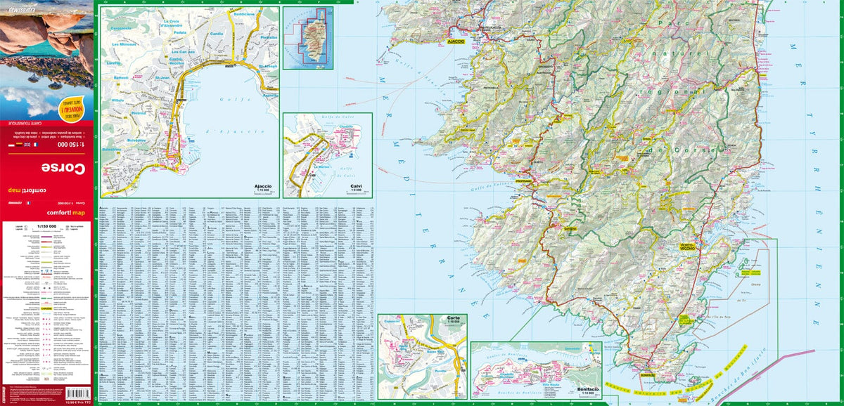 Carte routière plastifiée - Corse | Express Map – Cartovia