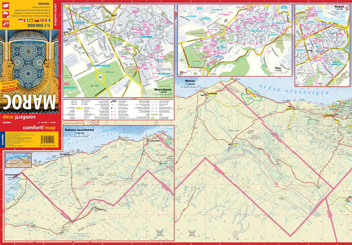 Laminated road map - Morocco | Express Map – Cartovia