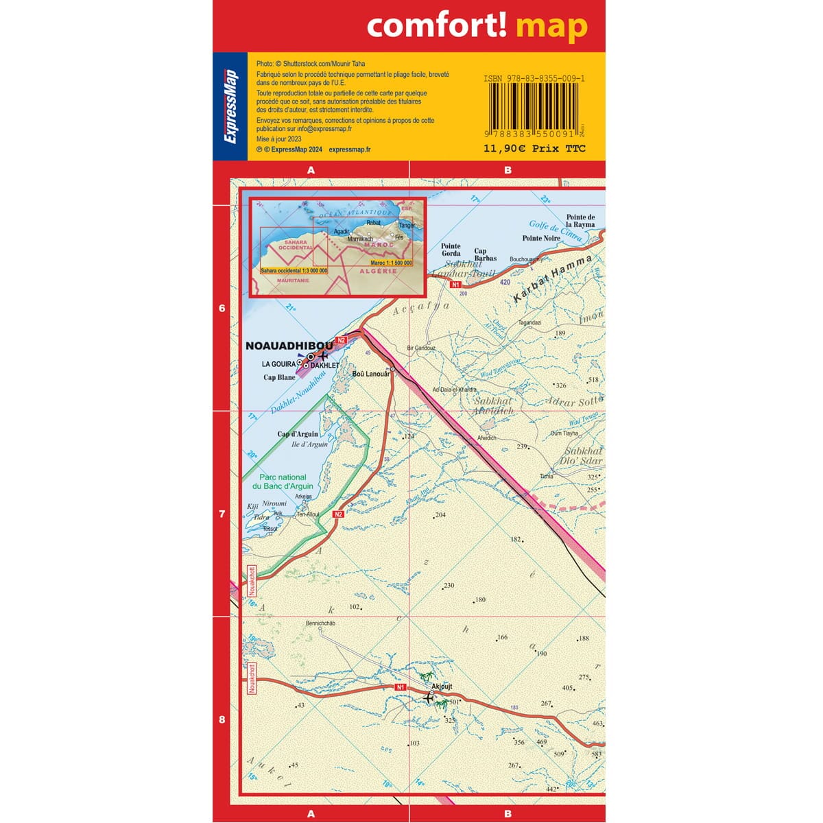 Laminated road map - Morocco | Express Map – Cartovia