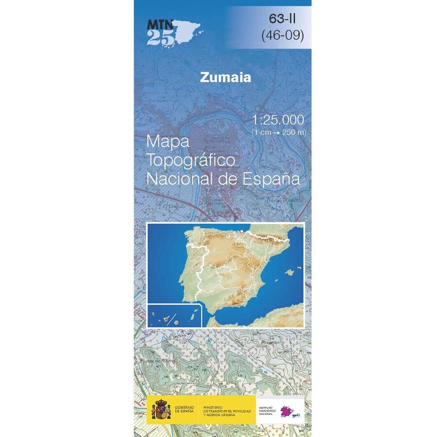 Topographic map of Spain No. 0063.2 - Zumaia | CNIG - 1/25 000 – Cartovia