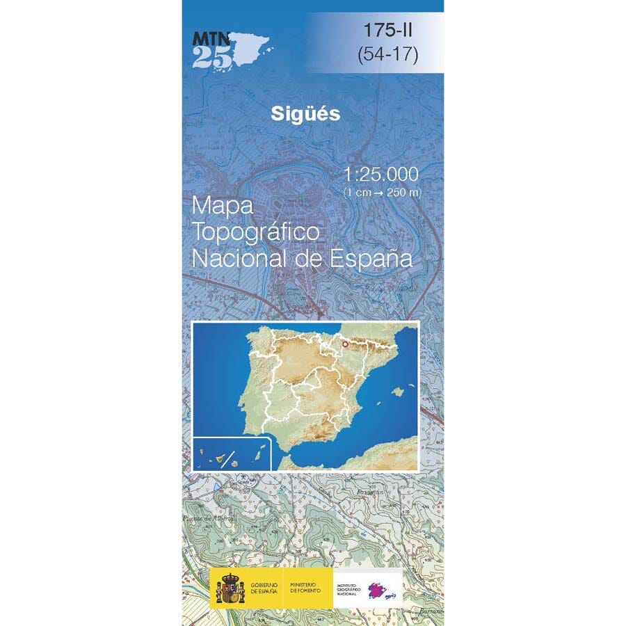 Topographic map of Spain No. 0175.2 - Sigüés | CNIG - 1/25 000 – Cartovia