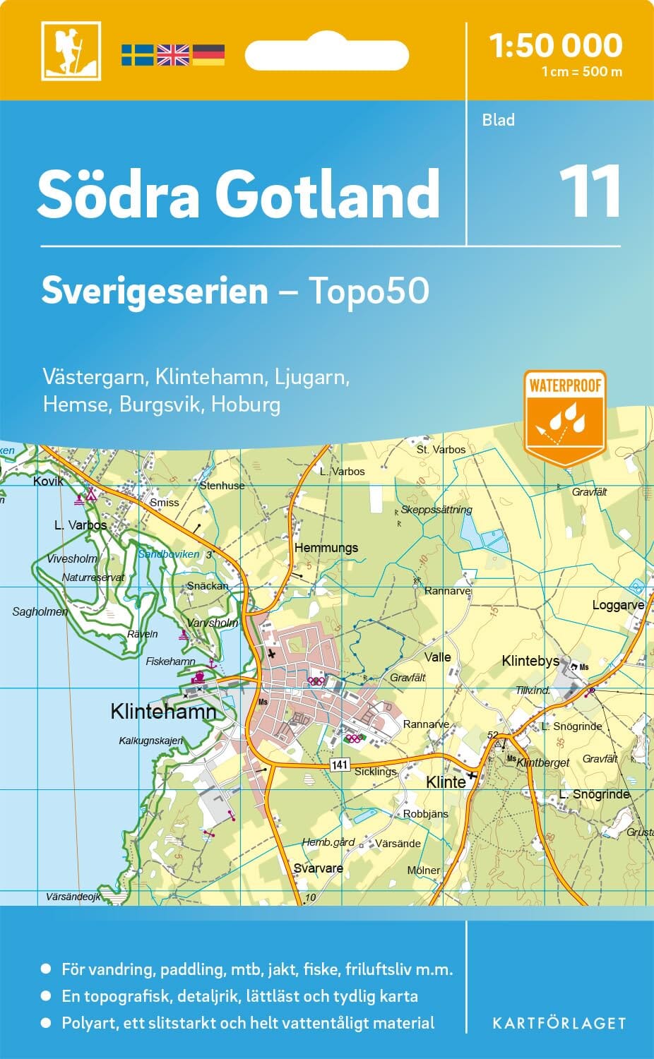 Topographic map No. 11 - Södra Gotland (Sweden) | Norstedts - Sverigen ...