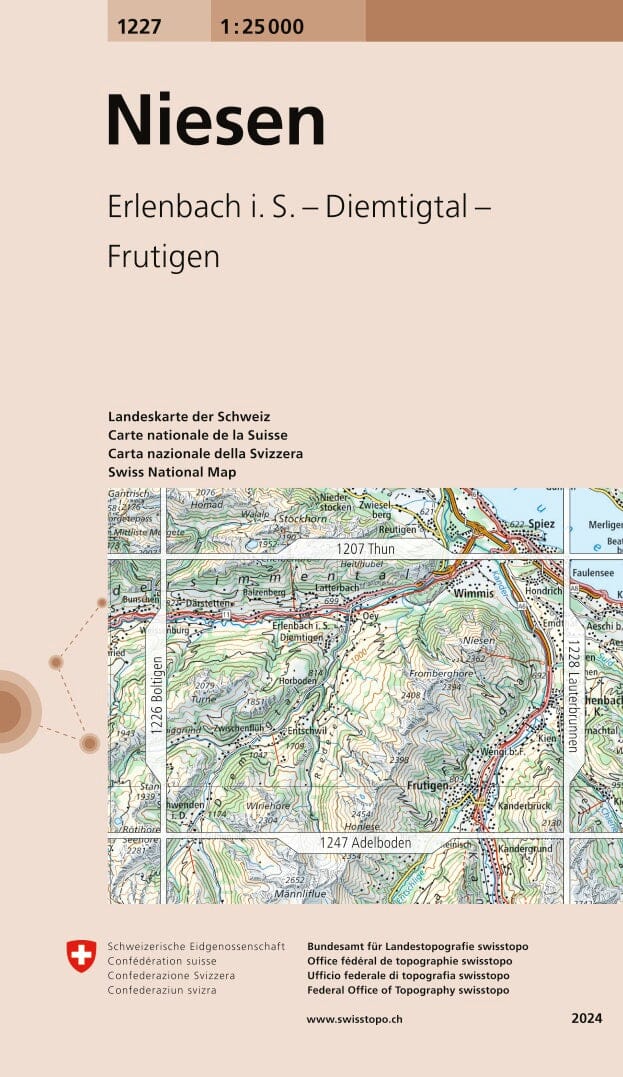 Topographic map No. 1227 - Niesen (Switzerland) | Swisstopo - 1/25 000 ...