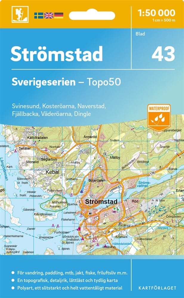 Topographic map No. 43 - Strömstad (Sweden) | Norstedts - Sverigeneran ...