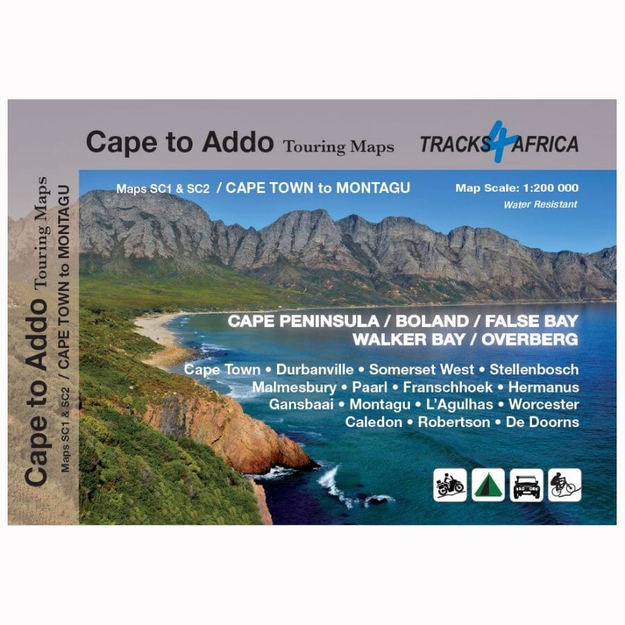 Waterproof tourist map - Cape Town to Montagu (South Africa) | Tracks4 ...