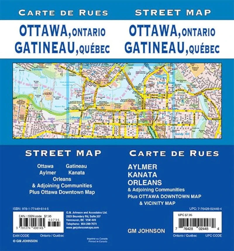 City Map - Ottawa (Ontario), Gatineau (Quebec) | GM Johnson – Cartovia