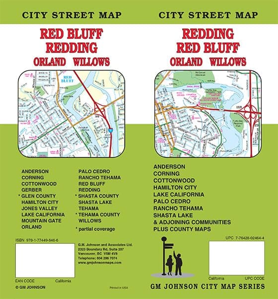 City Map - Redding, Red Bluff, Orland, Willows (California) | GM Johns ...