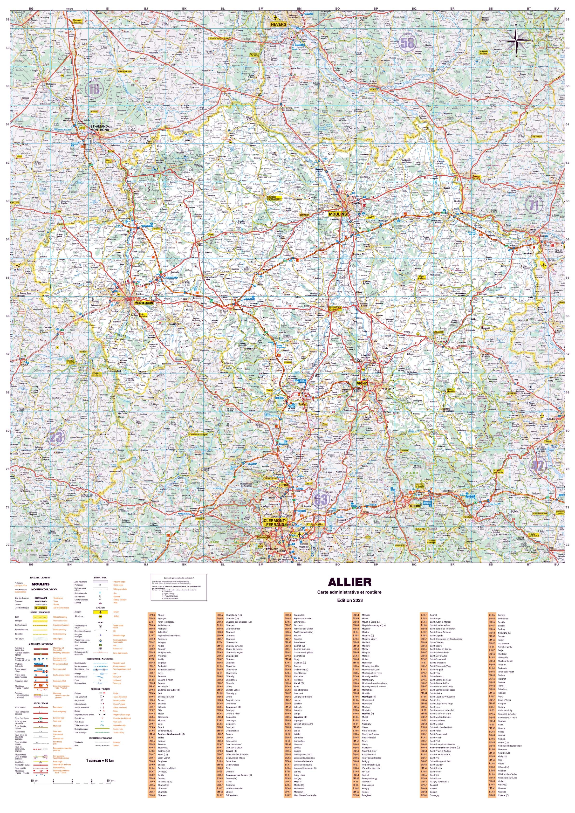 Poster - Allier (119 x 85 cm) | Blay Foldex – Cartovia