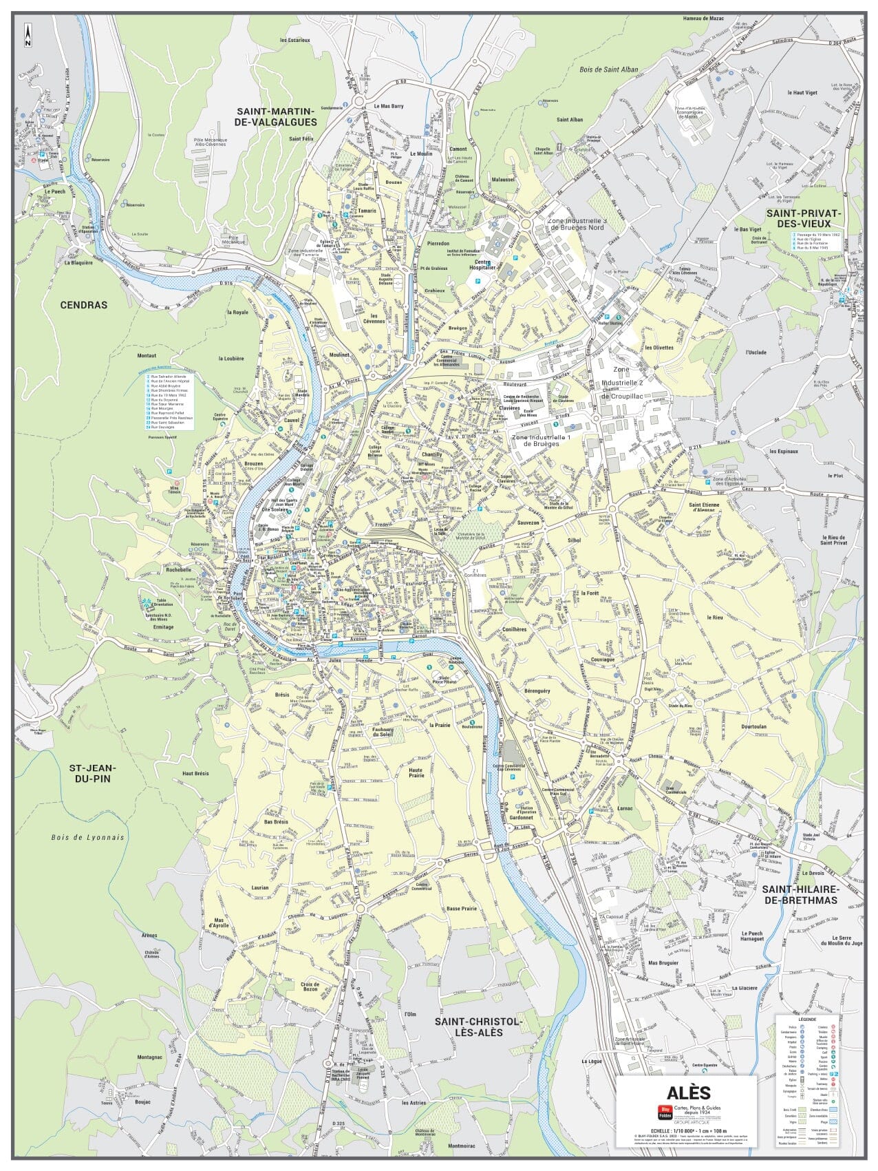 City poster - Alès (60 x 80 cm) | Blay Foldex – Cartovia
