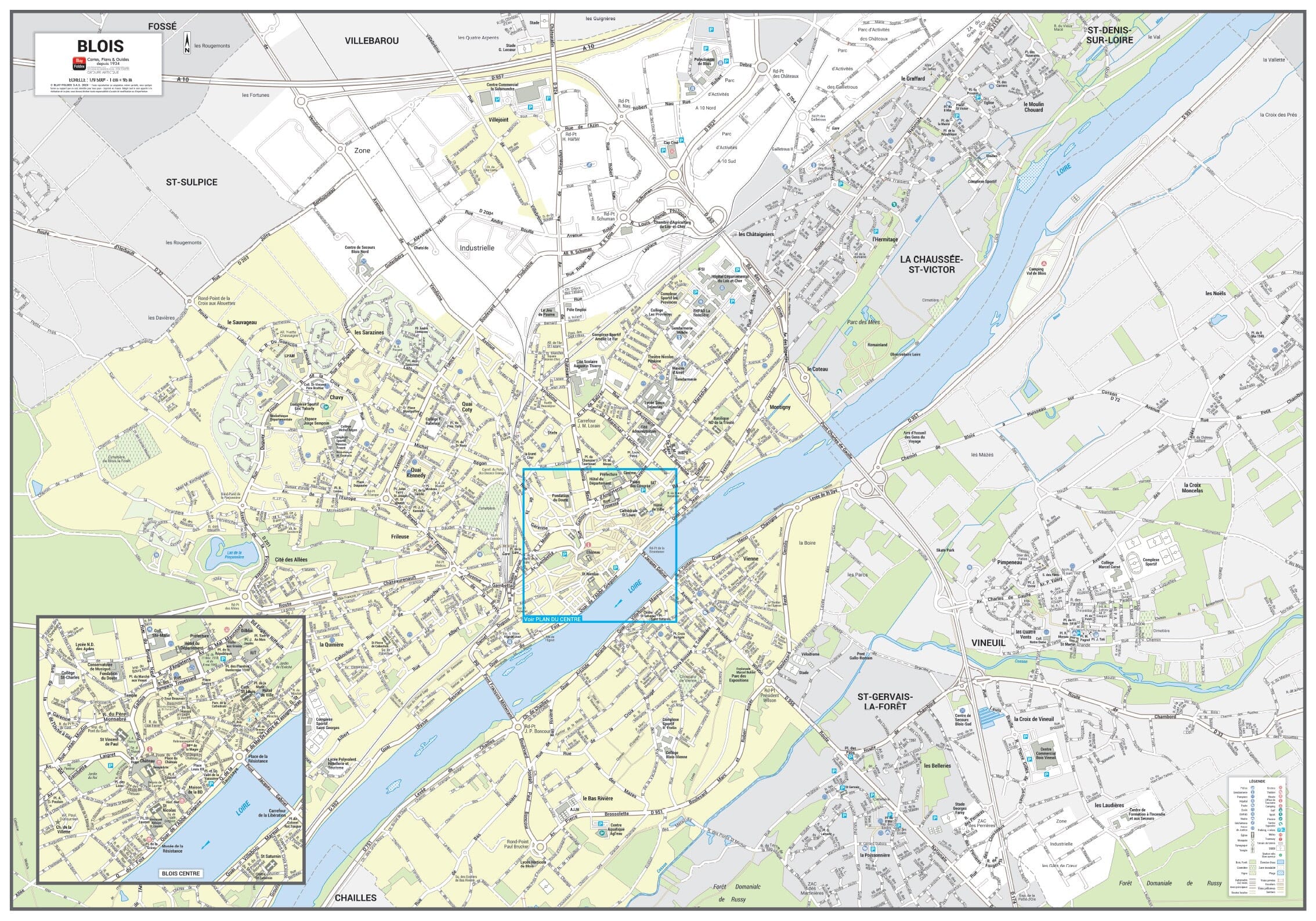 City poster - Blois (100 x 70 cm) | Blay Foldex – Cartovia