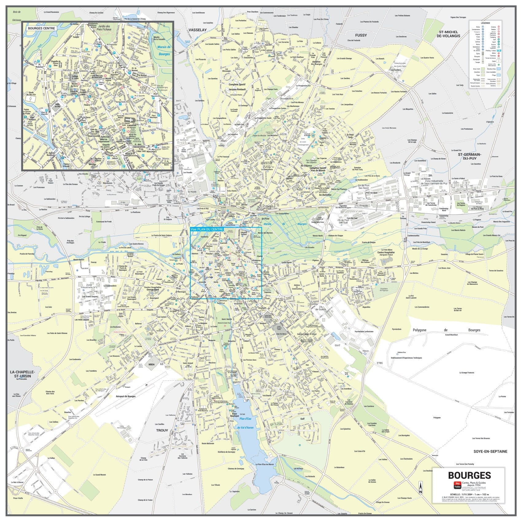 City poster - Bourges (70 x 70 cm) | Blay Foldex – Cartovia