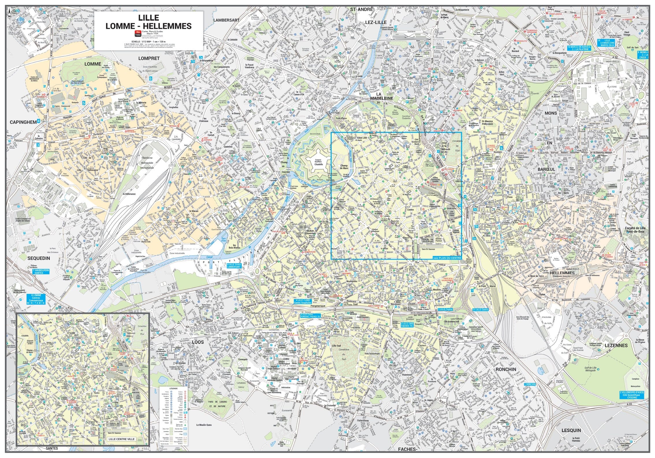 City Poster - Lille (105 x 70 cm) | Blay Foldex – Cartovia