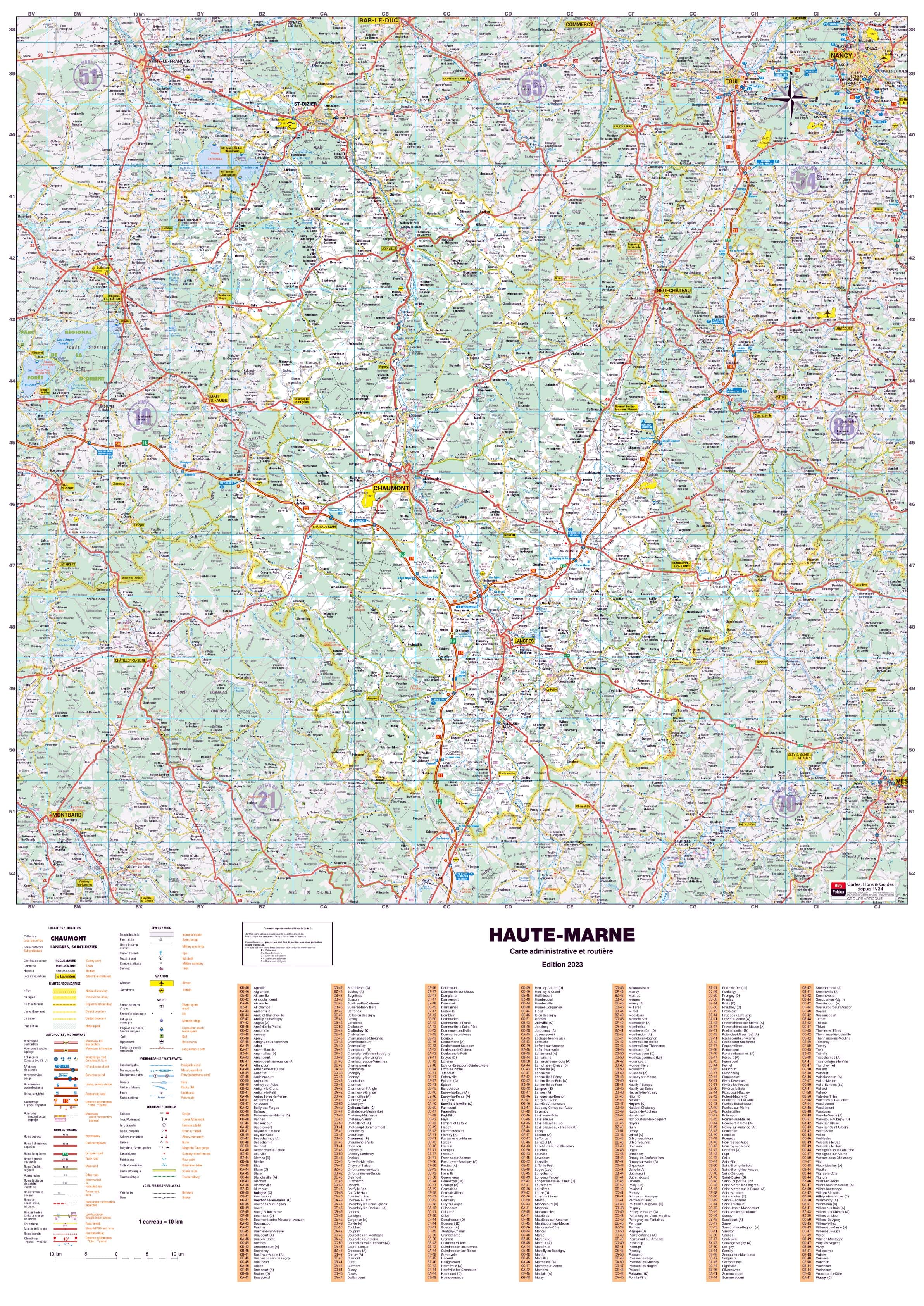 Poster - Haute-Marne (119 x 85 cm) | Blay Foldex – Cartovia