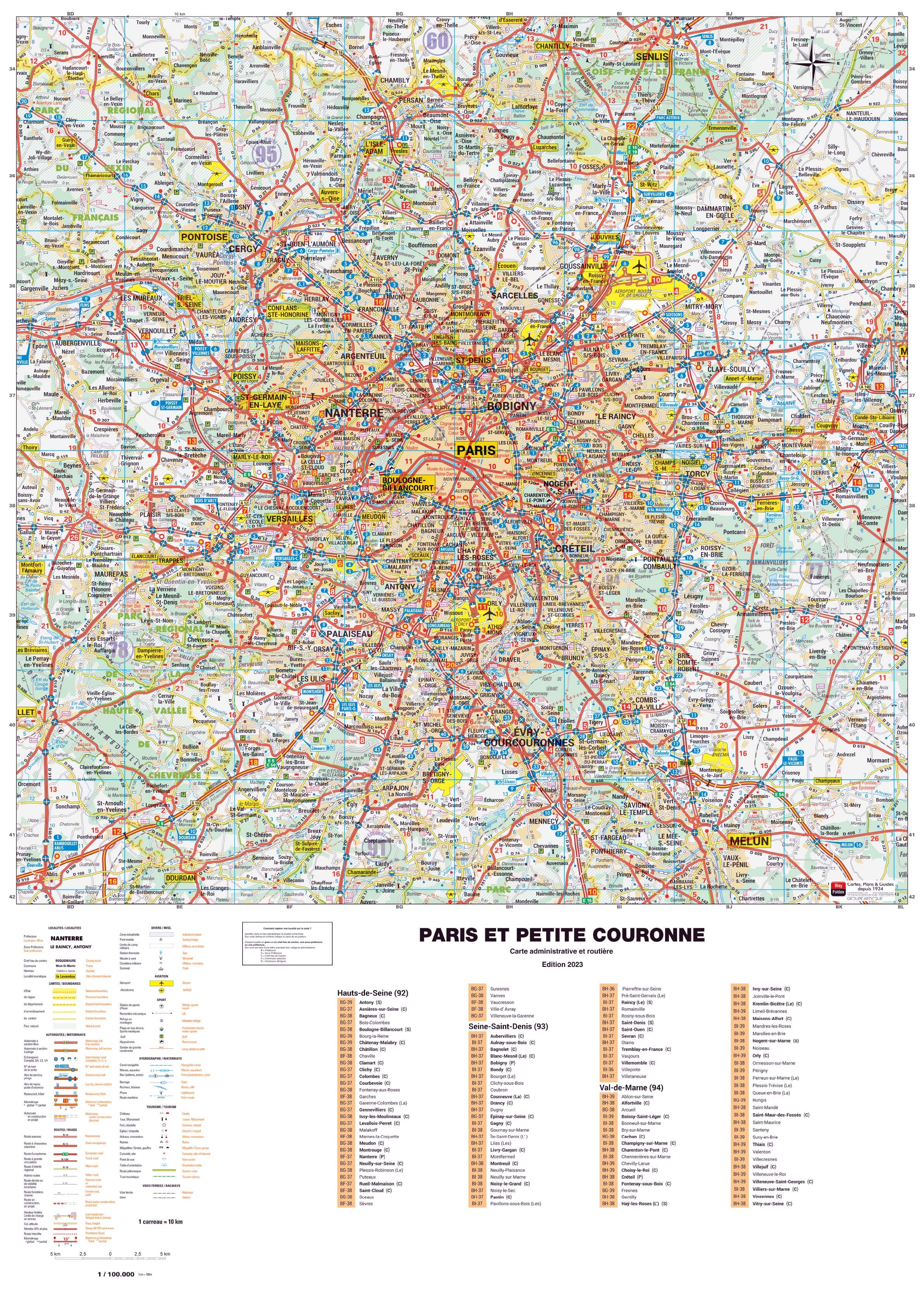 Poster - Paris and its inner suburbs (119 x 85 cm) | Blay Foldex – Cartovia