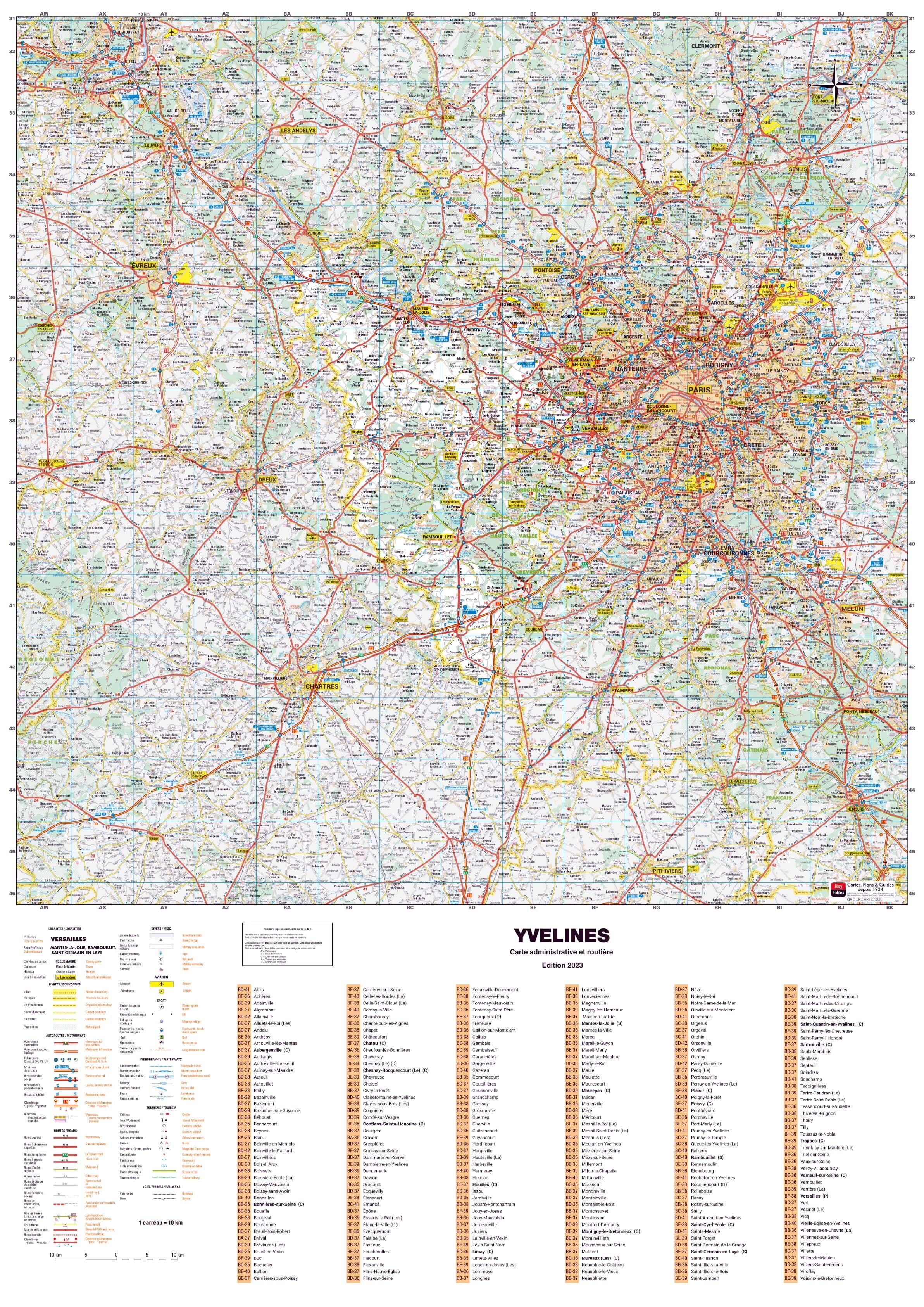 Poster - Yvelines (119 x 85 cm) | Blay Foldex – Cartovia