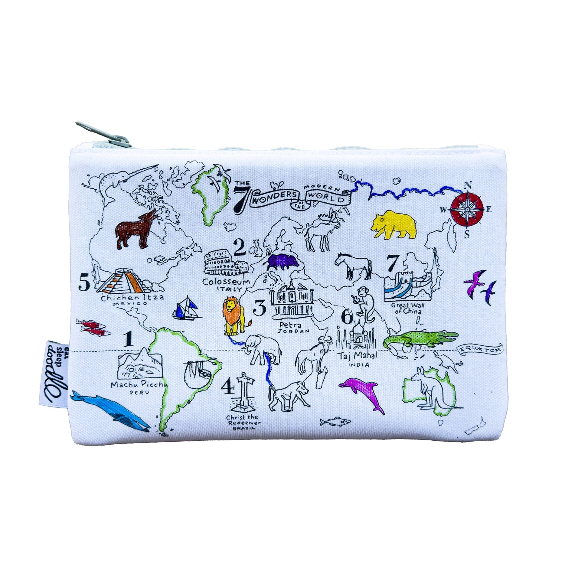 Pencil case - “World map” pattern | Eat Sleep Doodle – Cartovia