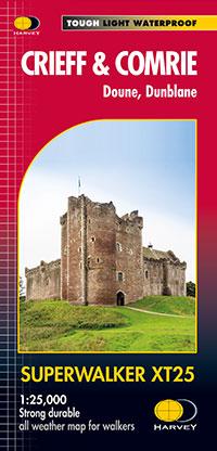 Hiking map - Crieff & Comrie, Dunblanes XT25 | Harvey Maps - Superwalk ...
