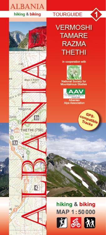 Hiking map of Albania No. 1 - Vermoshi, Tamare, Razma, Thethi | Huber ...
