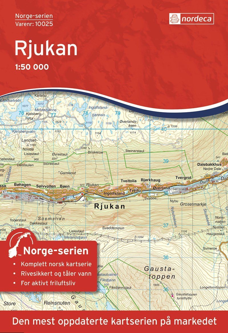 Hiking map No. 10025 - Rjukan (Norway) | Nordeca - Norge-serien – Cartovia