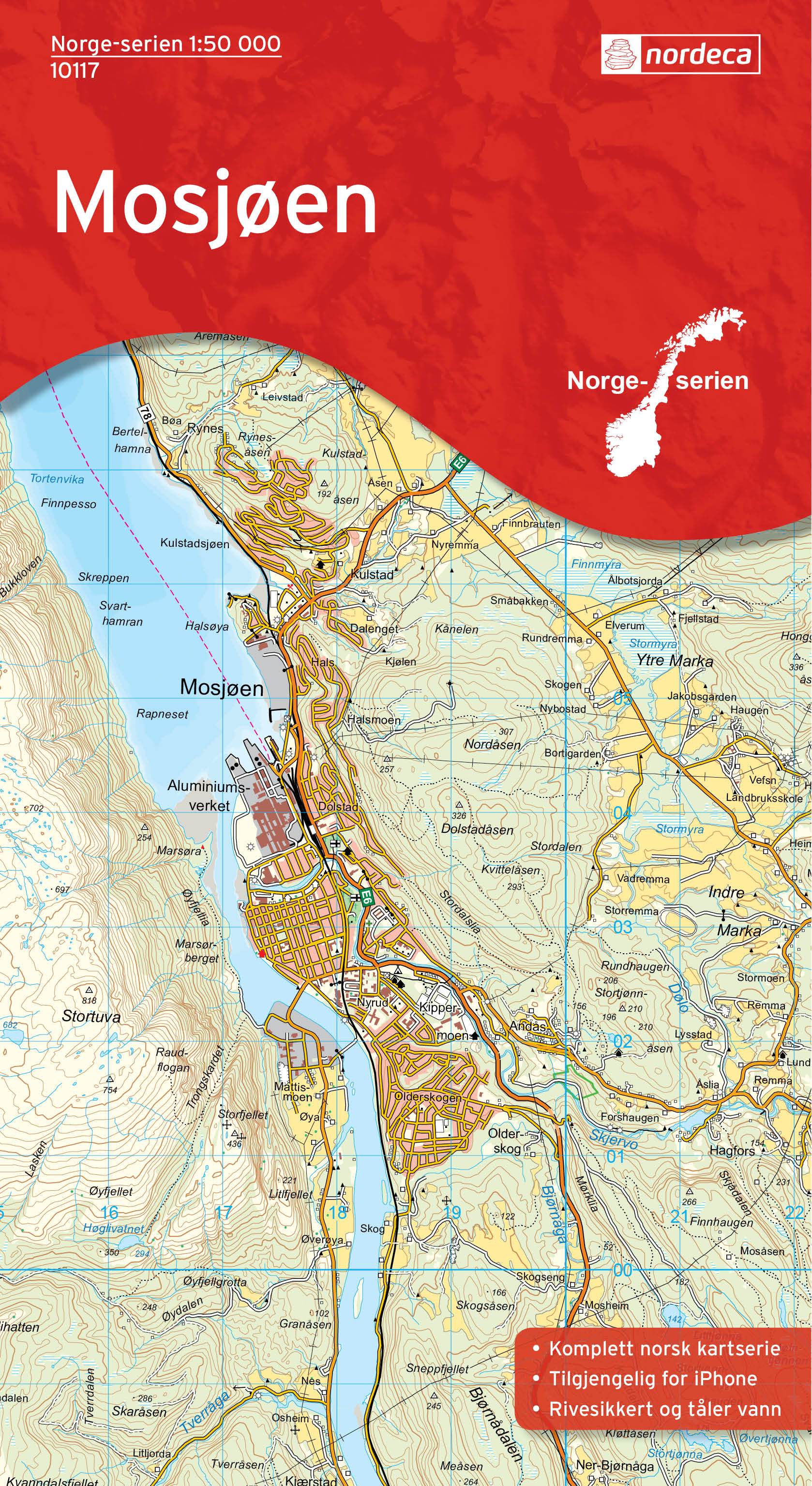 Carte de randonnée n° 10117 - Mosjoen (Norvège) | Nordeca - Norge-seri ...