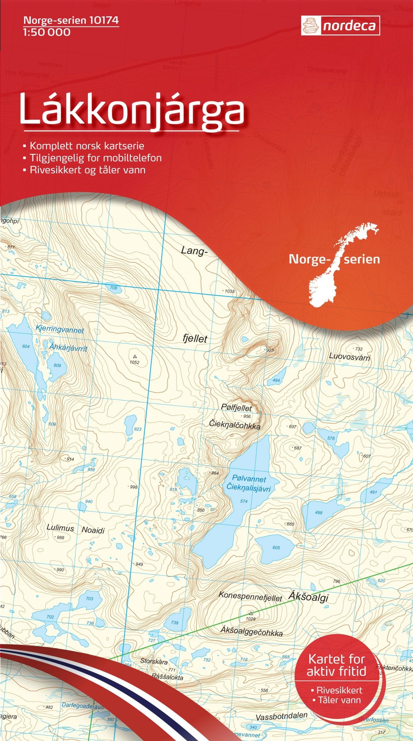 Hiking map No. 10174 - Lakkonjarga (Norway) | Nordeca - Norge-serien ...