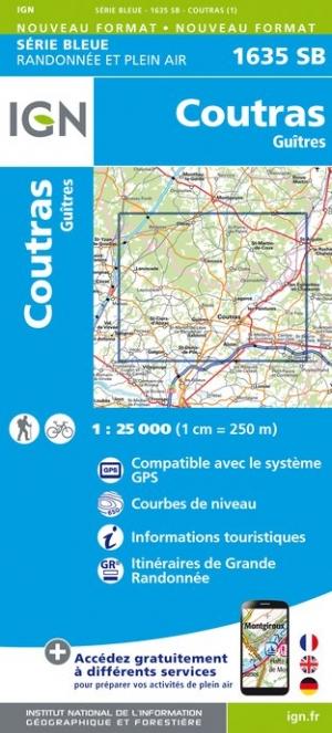Hiking map No. 1635 - Coutras, Gaot | IGN - Blue Series – Cartovia
