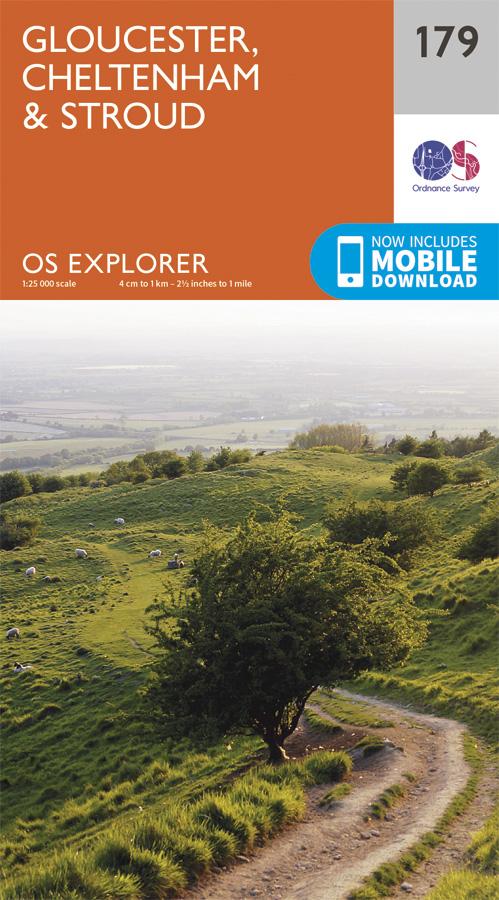Hiking map No. 179 - Gloucester, Cheltenham, Stroud (Great Britain ...