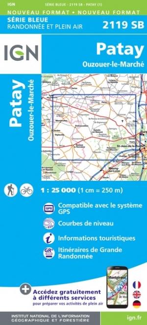 Hiking map No. 2119 - Patay, Ouzouer - Le - Market | IGN - Blue Series ...