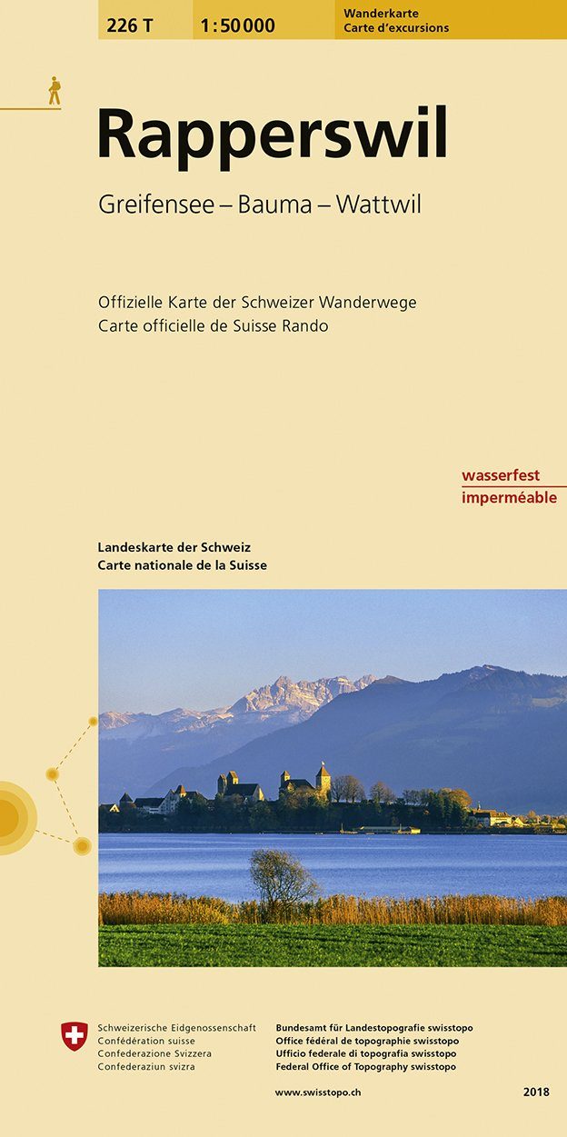 Carte de randonnée imperméable n° 226T - Rapperswil (Suisse) | Swissto ...