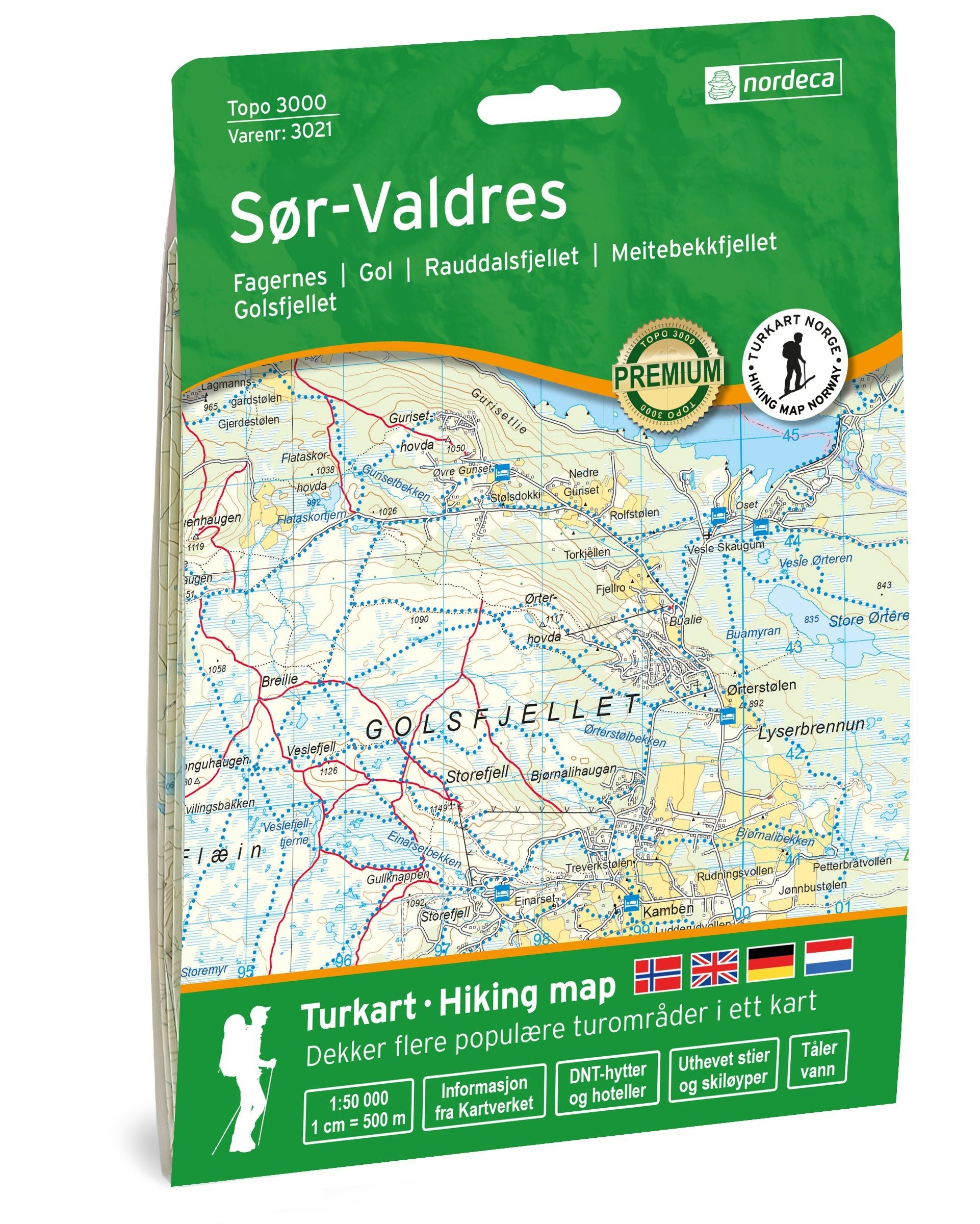 Hiking map No. 3021 - Sor - Valdres (Norway) | Nordeca - 3000 Series ...
