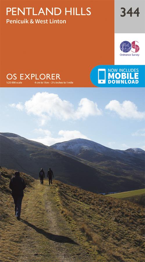 Hiking map No. 344 - Pentland Hills (Great Britain) | Ordnance Survey ...