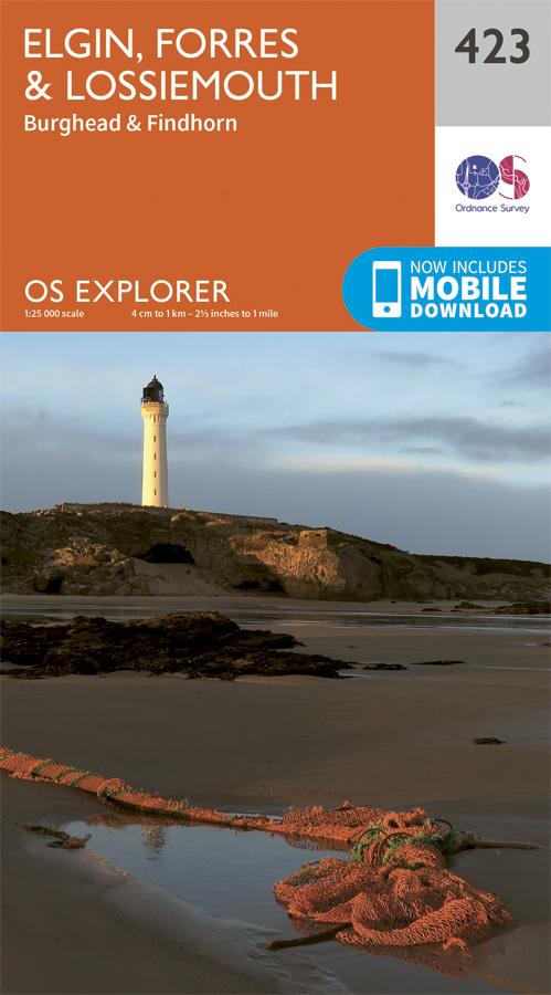 Hiking map No. 423 - Elgin, Forres, Lossiemouth (Great Britain) | Ordn ...