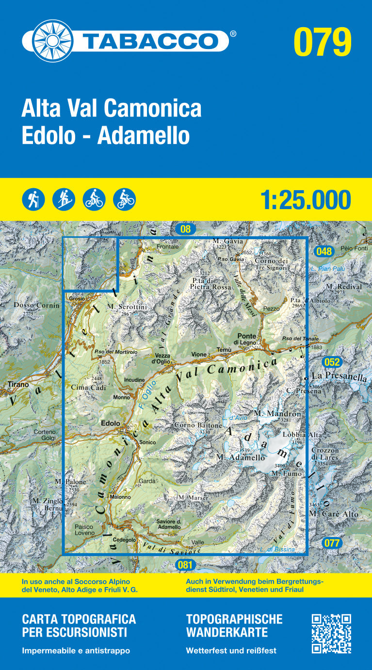 Hiking map No. 79 - Alta Val Camonica, Edolo, Adamello | Tobacco – Cartovia