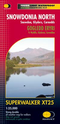 Hiking map - Snowdonia North /Snowdon,Glyders,Carnedds XT25 | Harvey M ...