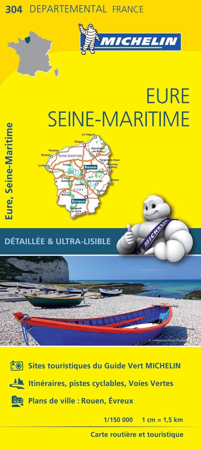 Departmental Map No. 304 - Eure & Seine-Maritime | Michelin (French ...