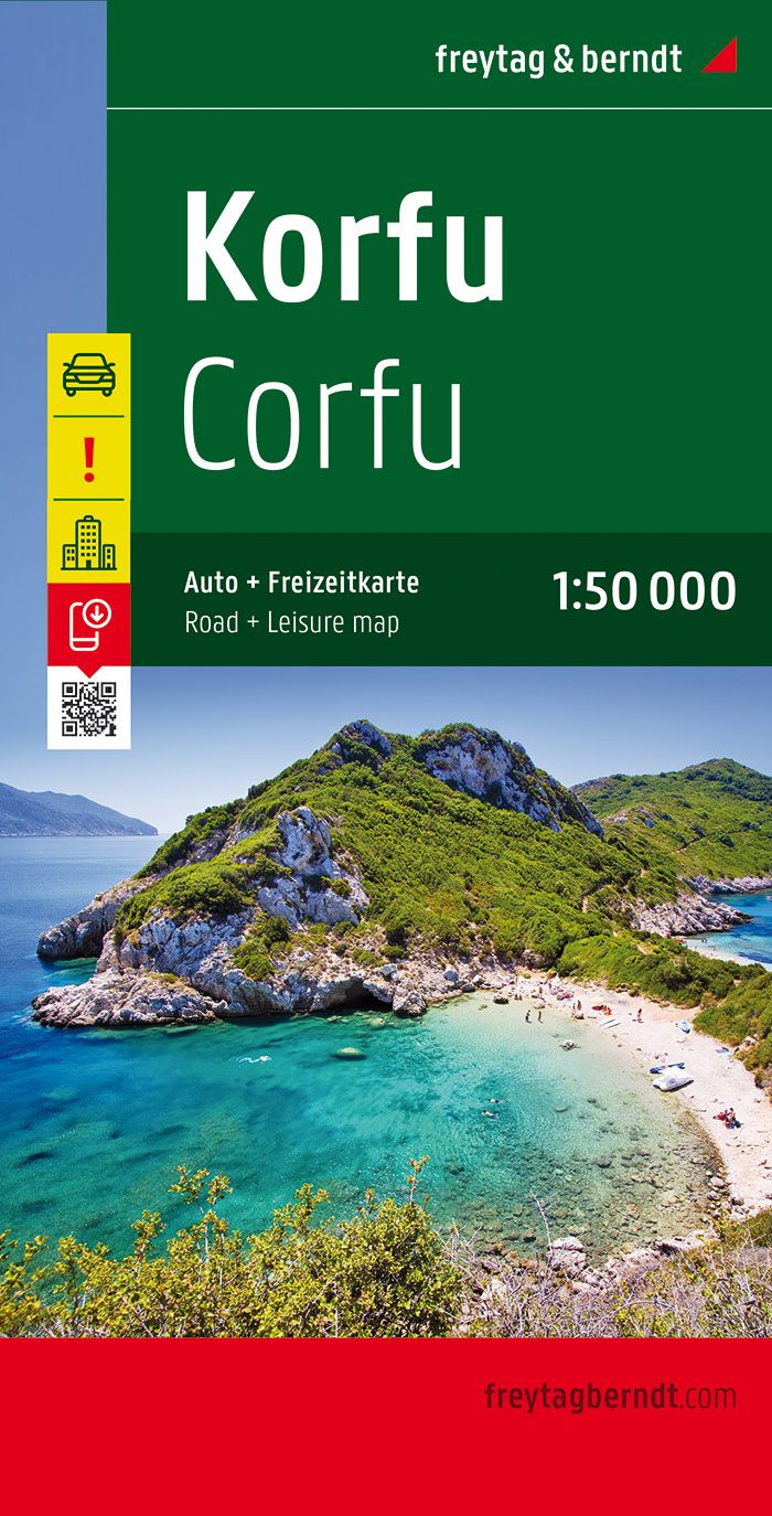 Detailed map - Island of Corfu (Greece) at 1.50 000 | Freytag & Berndt ...