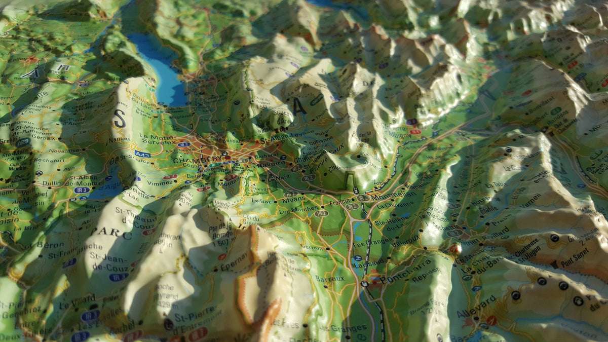 Relief map of Savoy - 61 cm x 41 cm | 3D Map – Cartovia