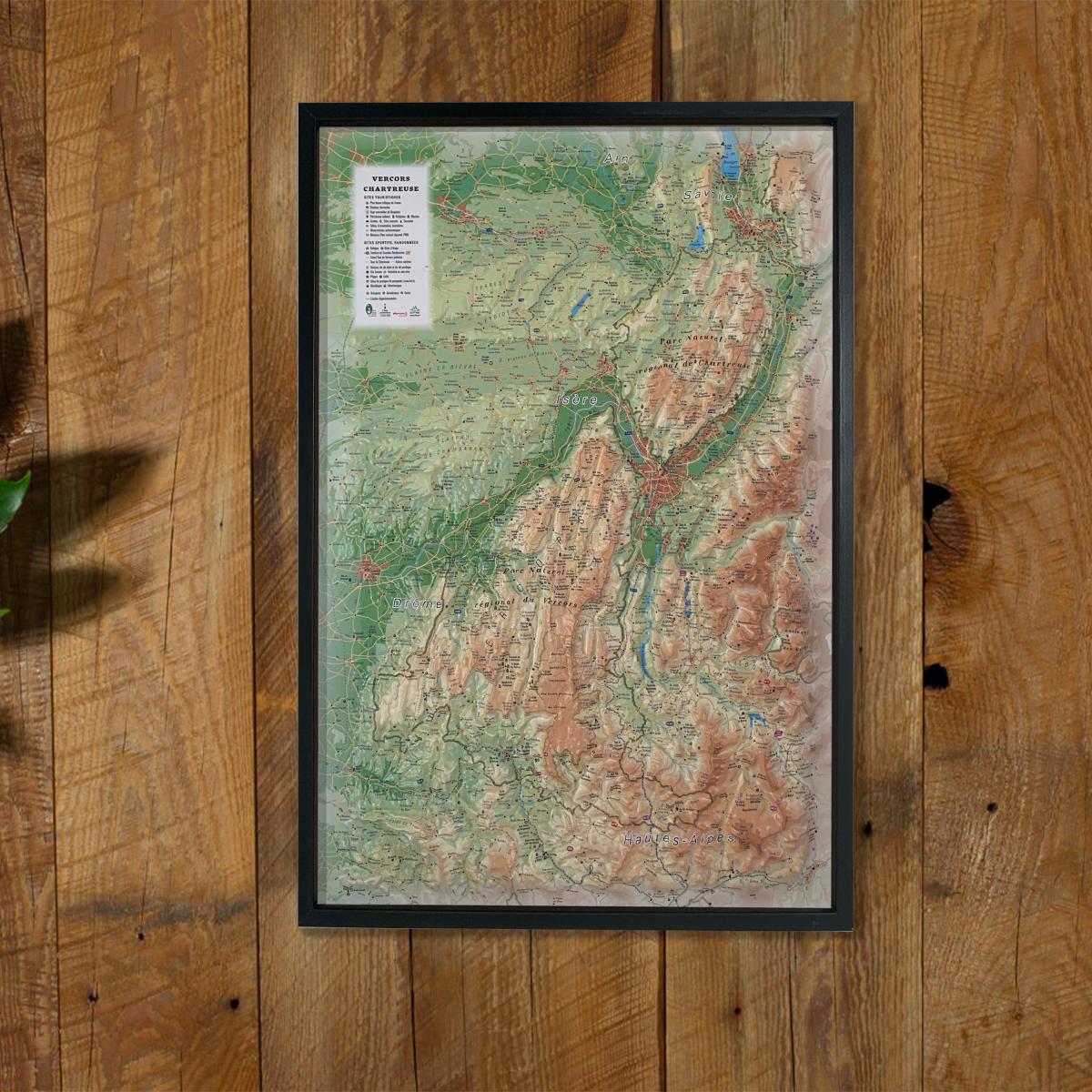 Relief map of the Vercors and Chartreuse Regional Natural Parks - 41 cm ...