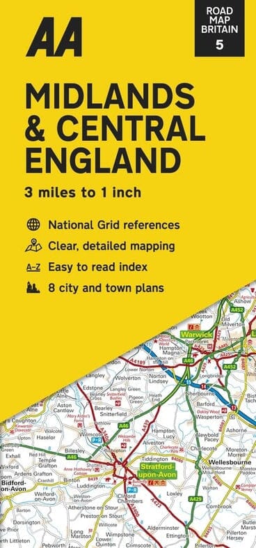 Road map No. 5 - Midlands and the center of England | AA Publishing ...